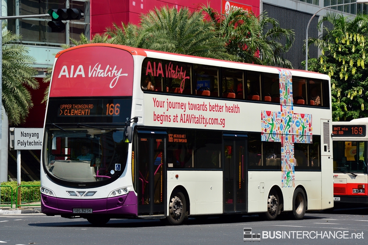 Bus 166 SBS Transit Volvo B9TL SBS3123K Bus Interchange