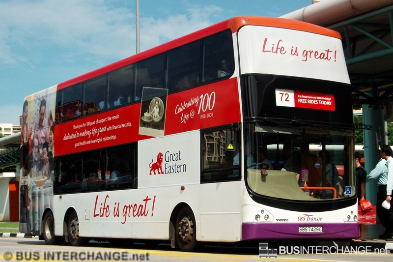 Bus 72 SBS Transit Volvo B9TL SBS7429C Great Eastern
