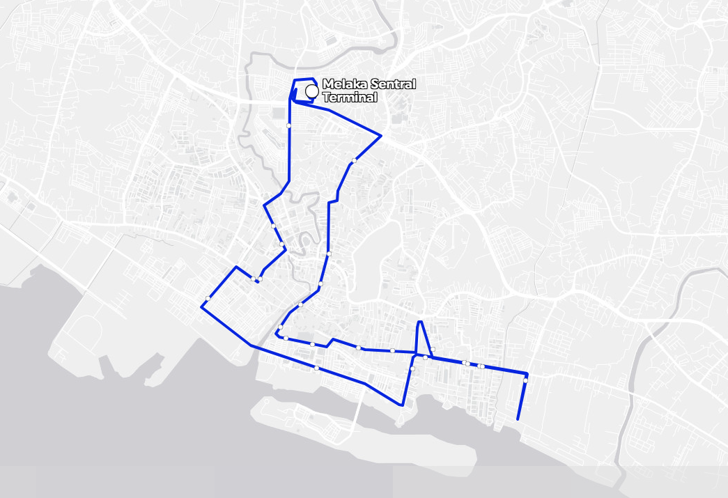 BAS.MY Melaka M100: Melaka Sentral - Ujong Pasir | Bus Service ...
