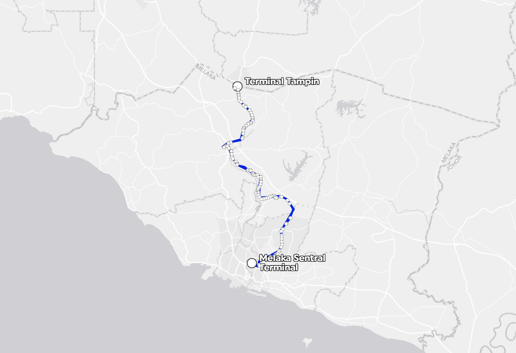 BAS.MY Melaka M21: Melaka Sentral - Tampin | Bus Service Information ...